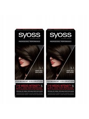Syoss Farba Do Włosów 3-1 Ciemny Brąz X2